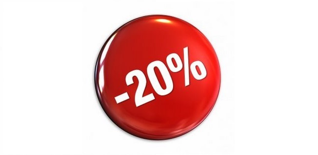 Super offer! 20% off on each second ticket and all the following are 10 ...